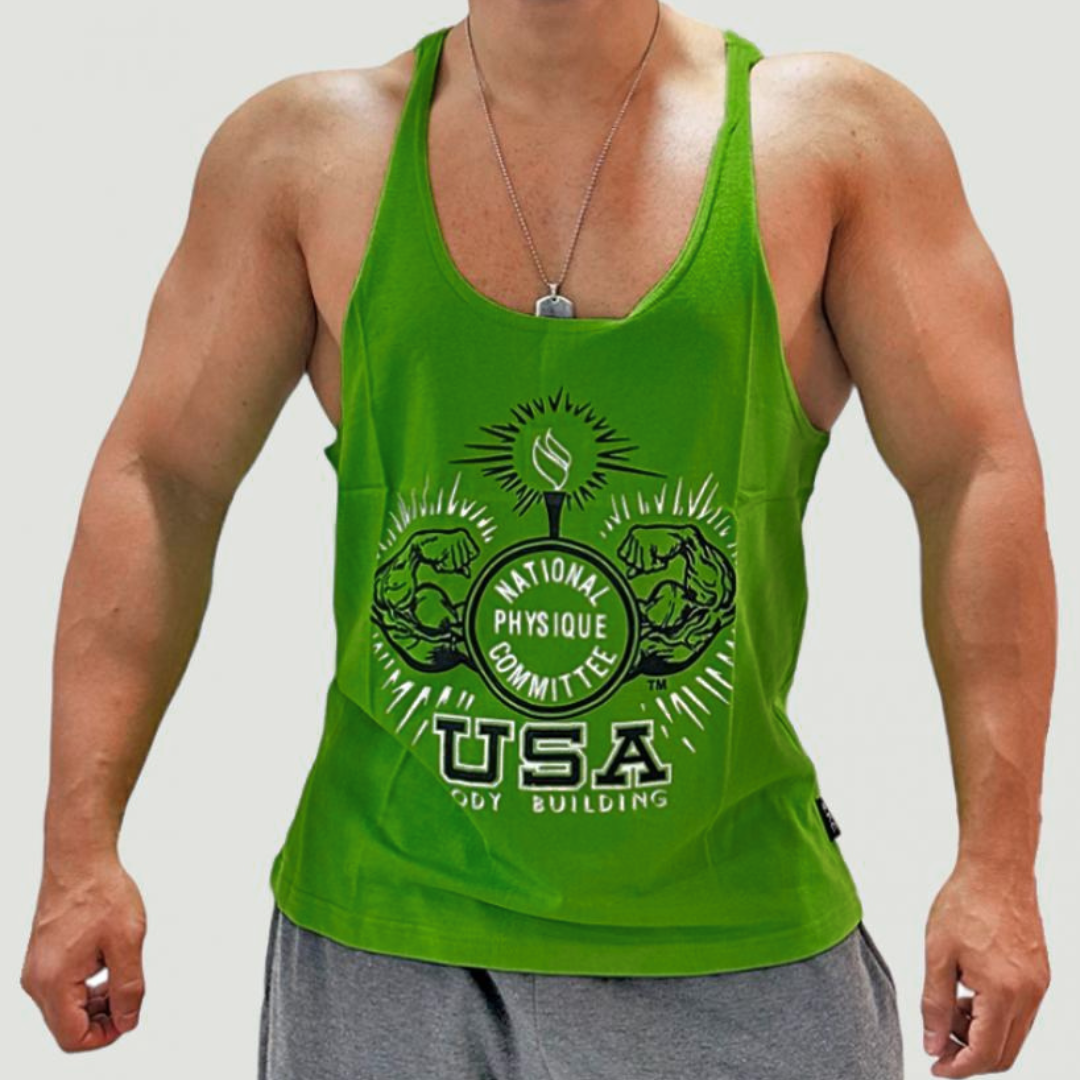 NPC Stringer Tank - Green | Pro League Australia PTY LTD